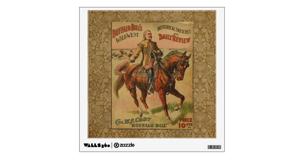 Western Buffalo Bill Wild West Wall Decal | Zazzle