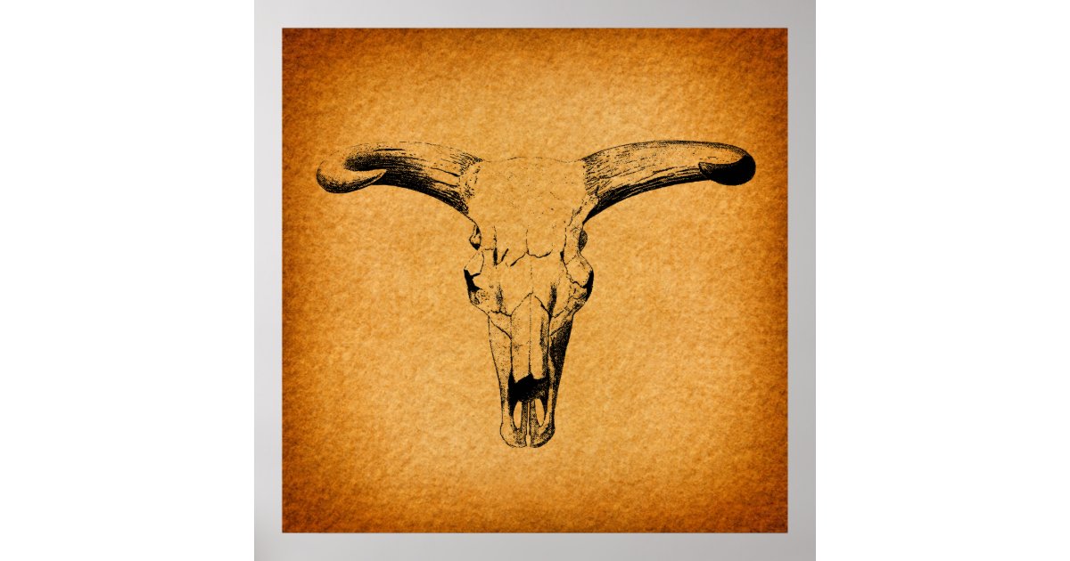 Western Bull Horns Poster | Zazzle
