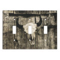 Western Bull Skull Vintage Barn Brown Wood Rustic Light Switch Cover ...