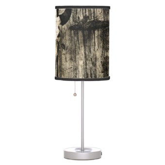 Western Bull Skull Wood Barn Sepia Vintage Rustic Table Lamp | Zazzle