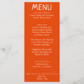 Western Burnt Orange Hand Drawn Modern Wedding Menu | Zazzle