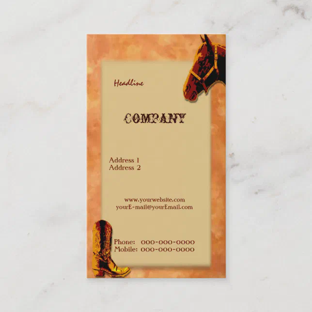 Western Business Card | Zazzle