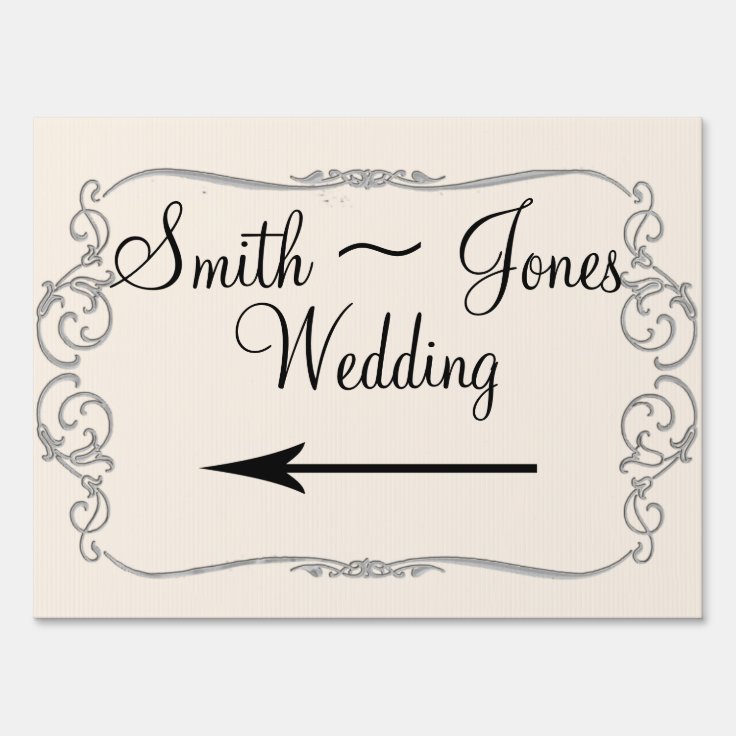 Western Calla Lily Posh Wedding Direction Sign | Zazzle