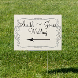 Western Calla Lily Posh Wedding Direction Sign | Zazzle