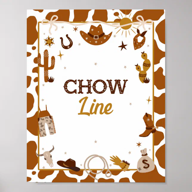 Western Chow Line Sign | Zazzle