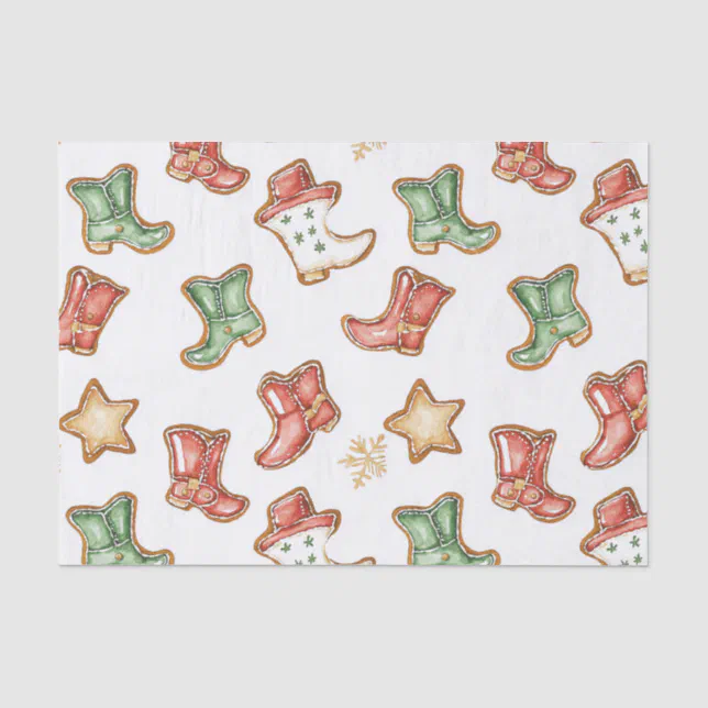 Western Christmas Cowgirl Cowboy Tissue Paper | Zazzle