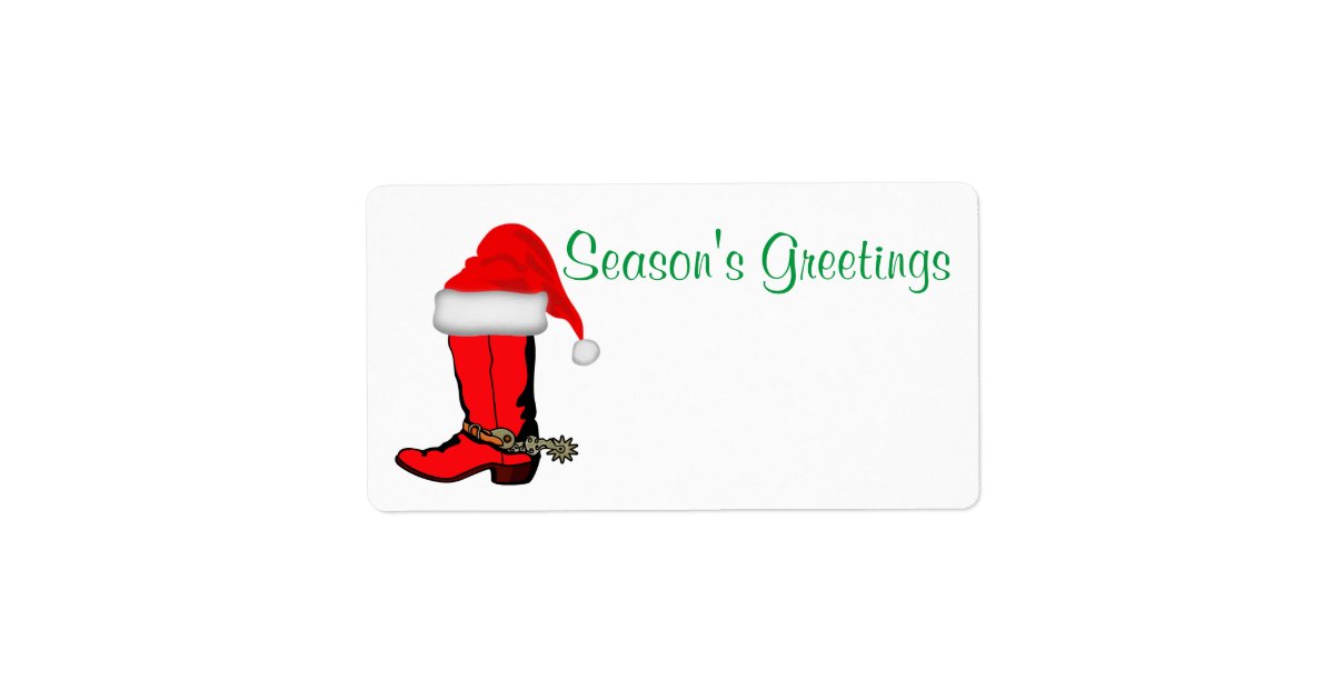 Western Christmas Party Name Tag Template | Zazzle