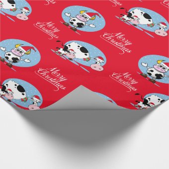 Western Christmas Santa Cows Wrapping Paper | Zazzle