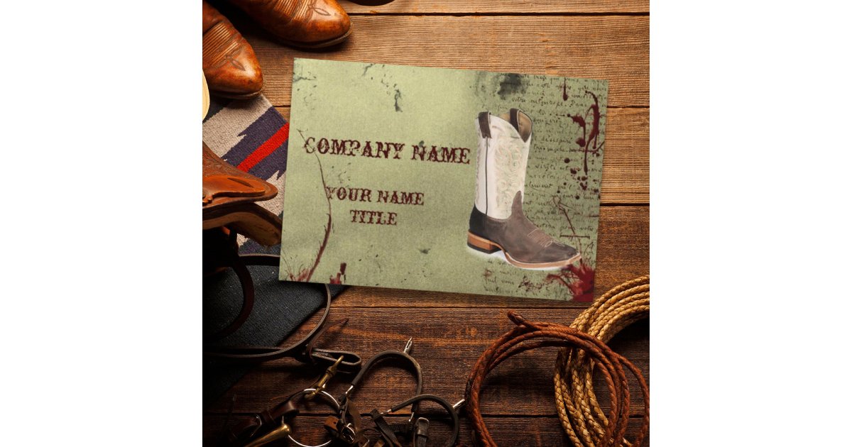 Western country cowboy handyman Construction Business Card | Zazzle