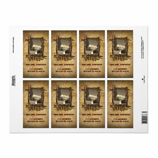western country cowboy photo wedding address label | Zazzle
