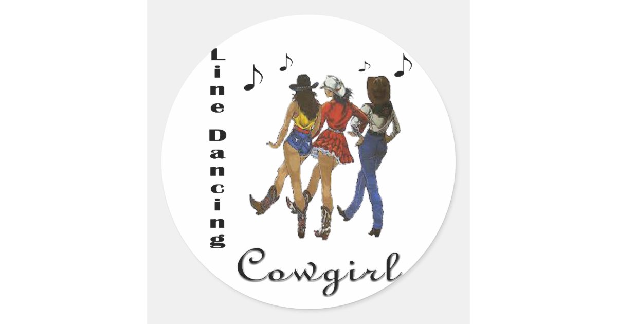 Western Country "Line Dancing Cowgirl" Stickers | Zazzle