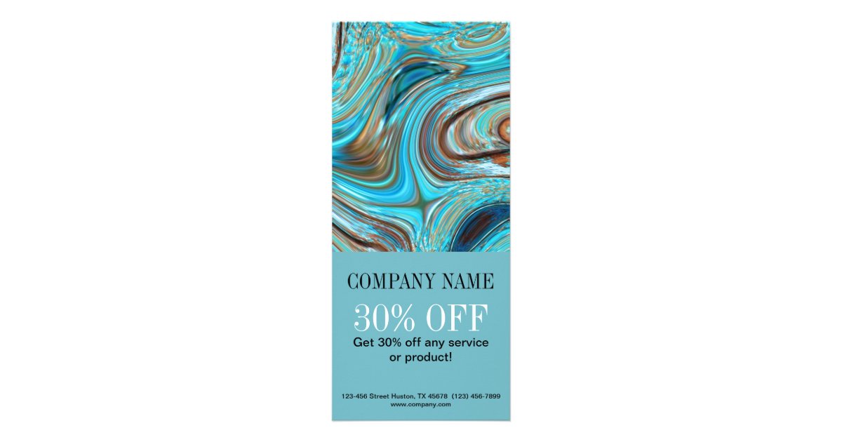 western country turquoise swirls watercolor rack card | Zazzle