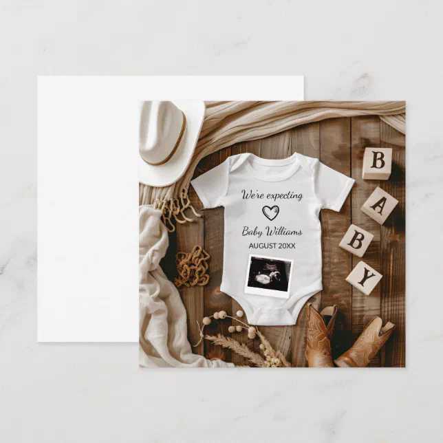 Western Cowboy Baby Announcement | Zazzle