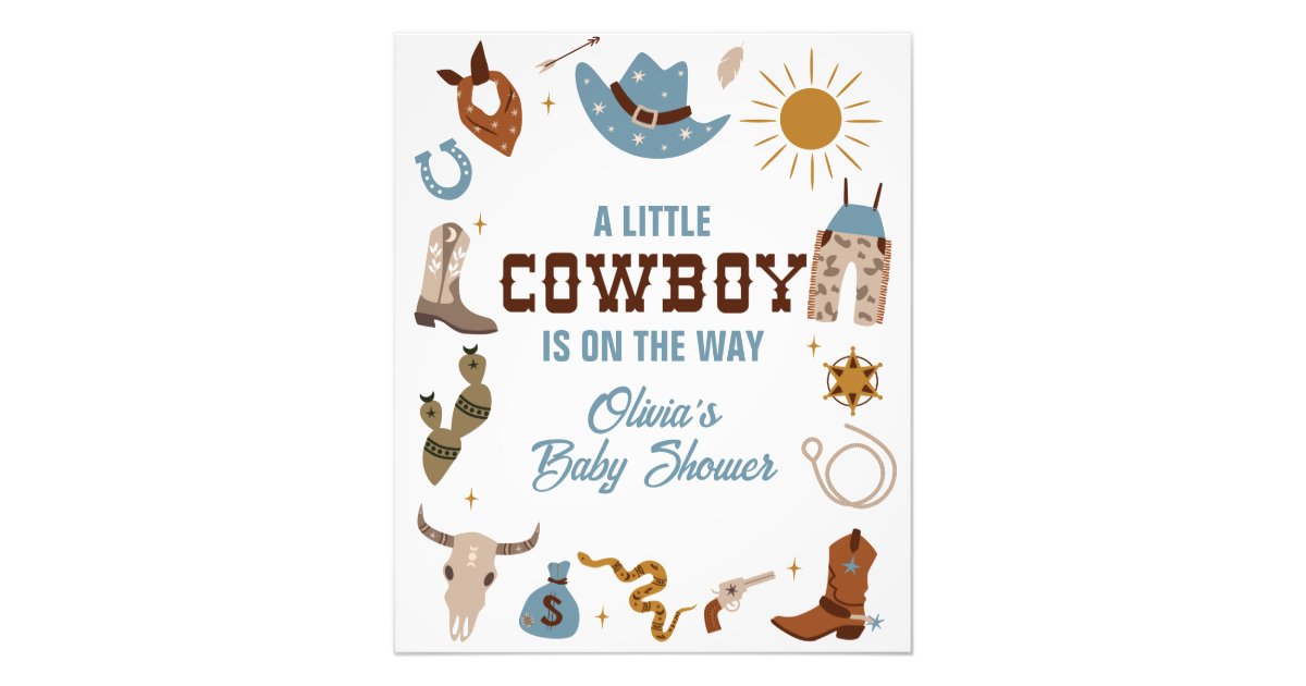 Western Cowboy Baby Shower Sign | Zazzle