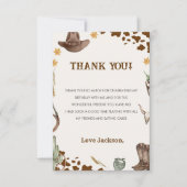 Western Cowboy Birthday Party Thank You Card | Zazzle