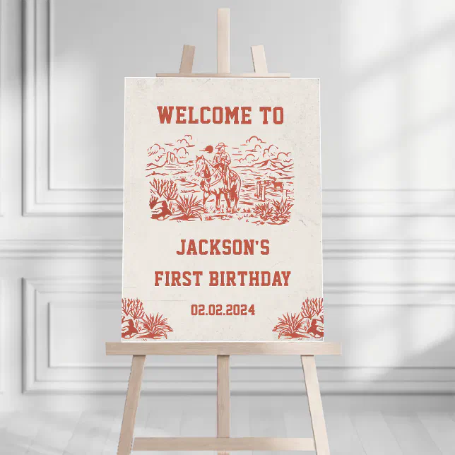Western Cowboy Birthday Party Welcome Sign | Zazzle