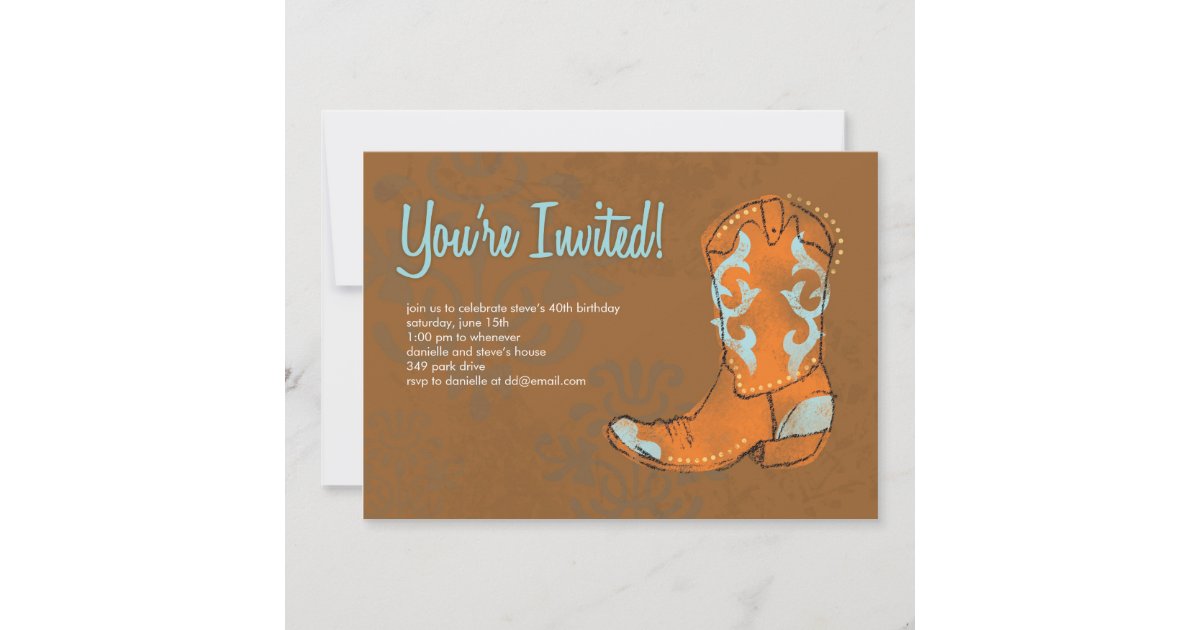 Western Cowboy Boot Invitation | Zazzle