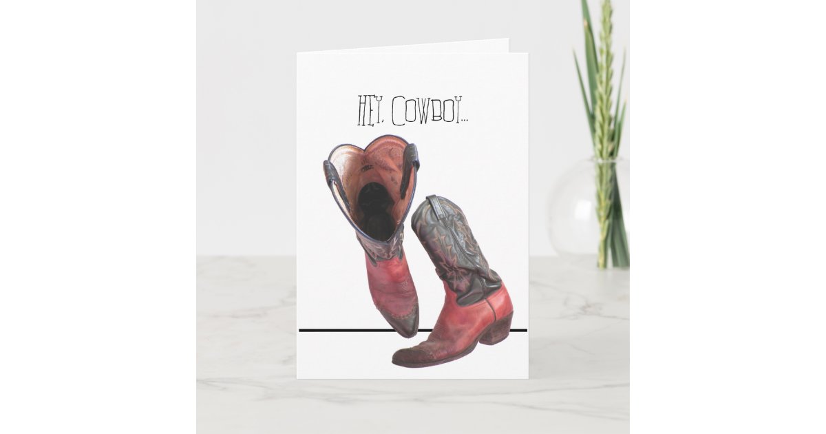 Western Cowboy Boots Birthday Card | Zazzle