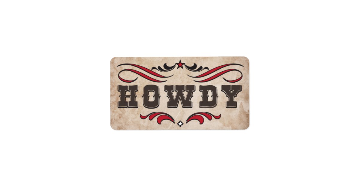 Western Cowboy Boots & Howdy Labels | Zazzle