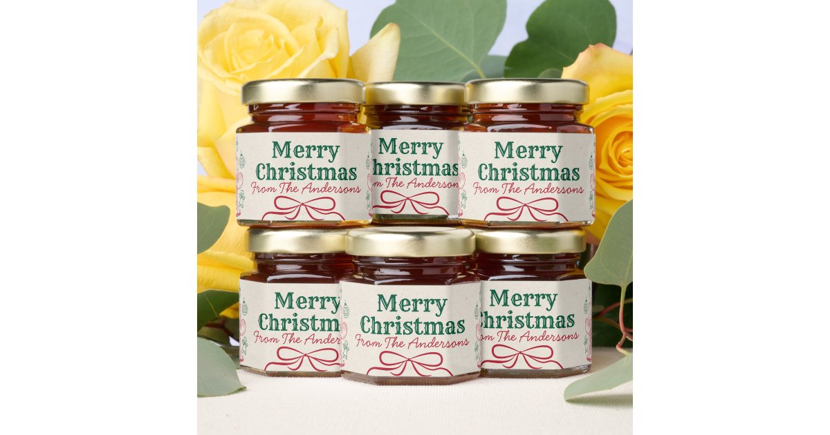 Western Cowboy Boots Retro Hand Drawn Ribbon Bow Honey Jar Favors | Zazzle