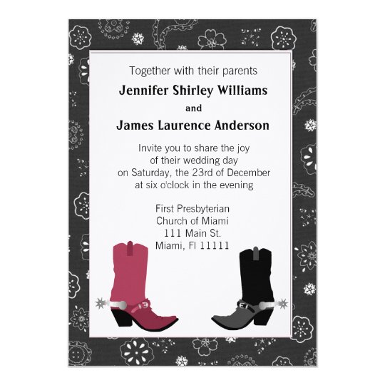 Western Cowboy Boots Wedding Invitation | Zazzle.com