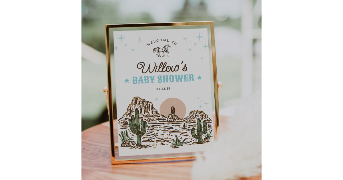 Western Cowboy Boy Baby Shower Welcome Sign | Zazzle