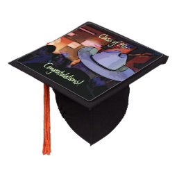 Western Cowboy Country Music Night Club Graduation Cap Topper | Zazzle