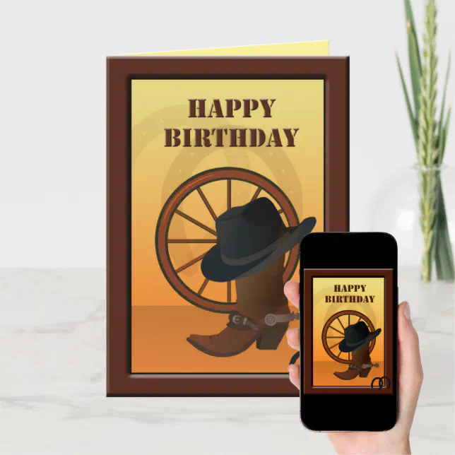 Western Cowboy Custom Birthday Card | Zazzle