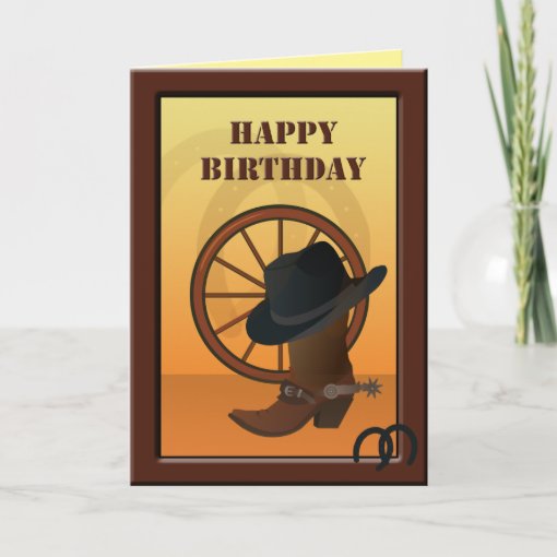 Western Cowboy Custom Birthday Card | Zazzle