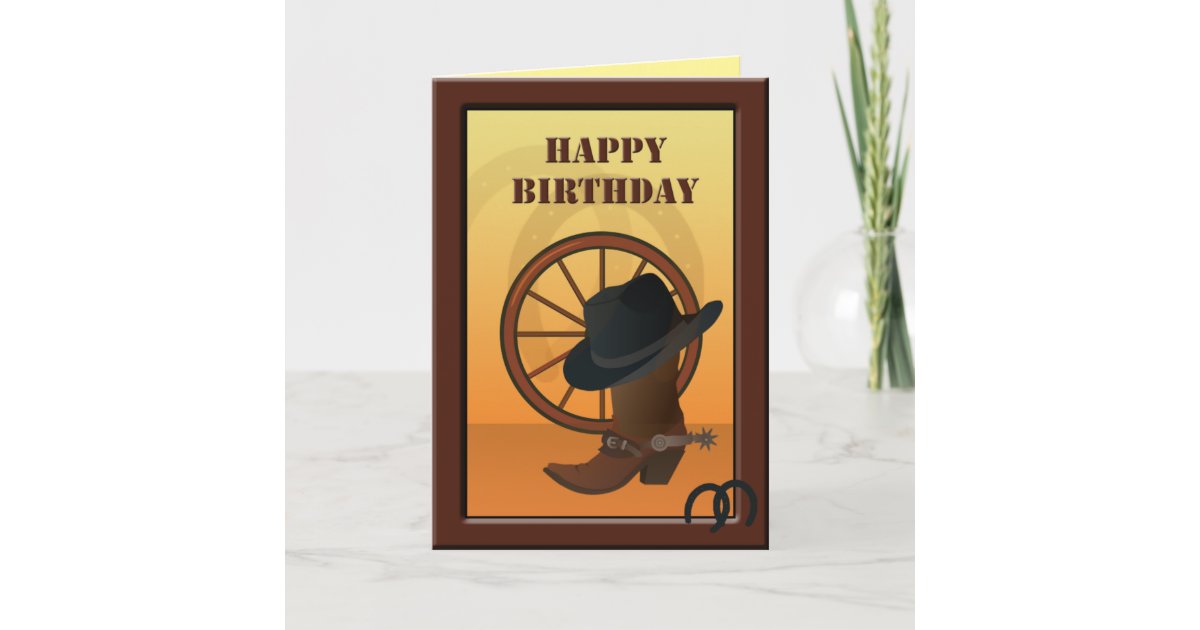 Western Cowboy Custom Birthday Card | Zazzle