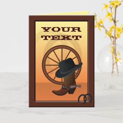Western Cowboy Custom Greeting Card | Zazzle