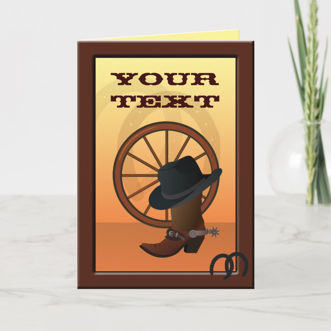 Western Cowboy Custom Greeting Card | Zazzle