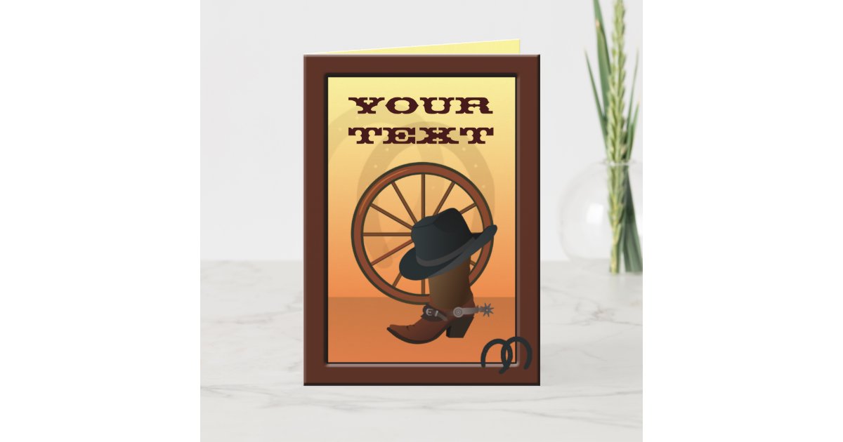 Western Cowboy Custom Greeting Card | Zazzle