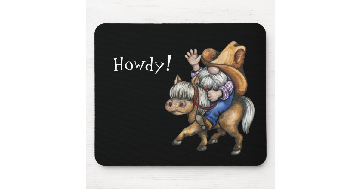 Western Cowboy Gnome Mousepad | Zazzle