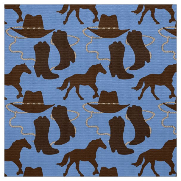Western Cowboy Boot And Cowboy Hat Butterfly Fabric | Zazzle