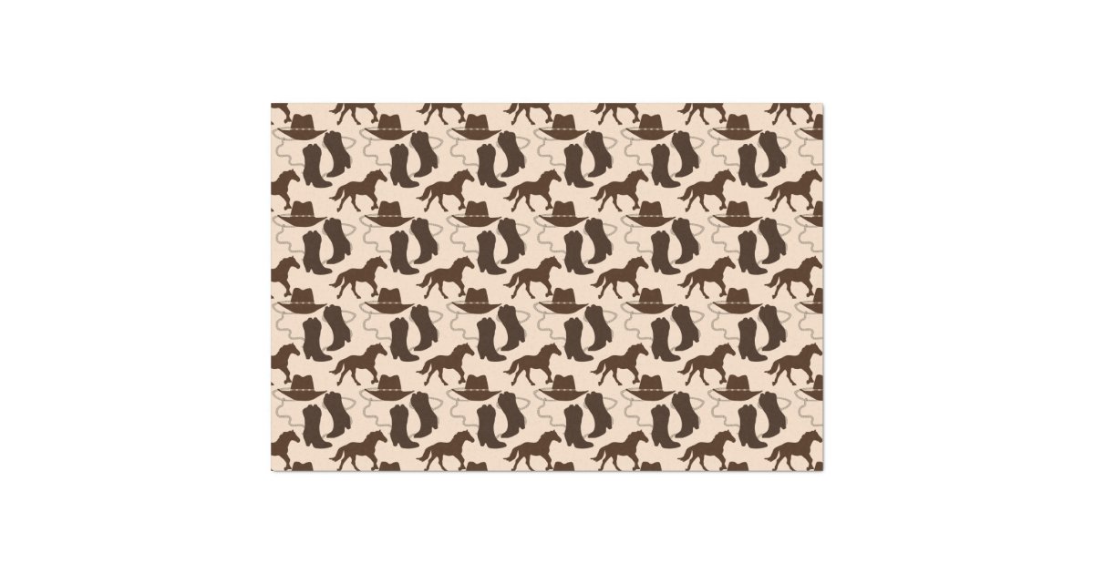 Western Cowboy Hat Boots Horse Tissue Paper | Zazzle