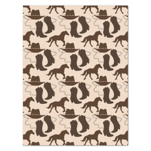 Western Cowboy Hat Boots Horse Tissue Paper | Zazzle