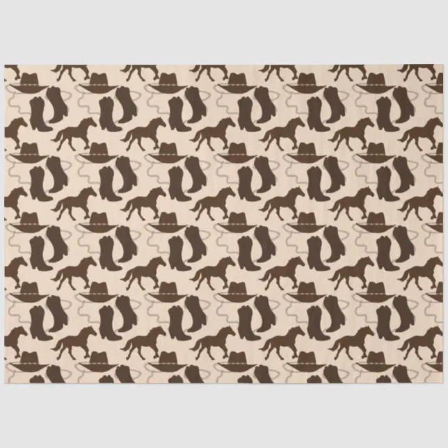 Western Cowboy Hat Boots Horse Tissue Paper | Zazzle