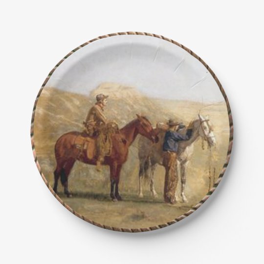 Western Cowboy Horses Party Plates | Zazzle.com