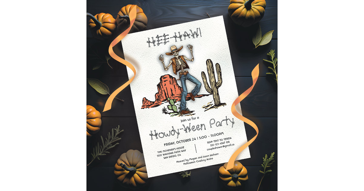Western Cowboy Howdy-Ween Party Halloween Invitation | Zazzle