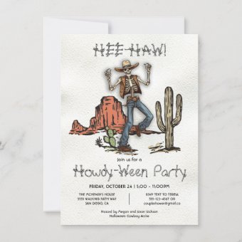 Western Cowboy Howdy-Ween Party Halloween Invitation | Zazzle