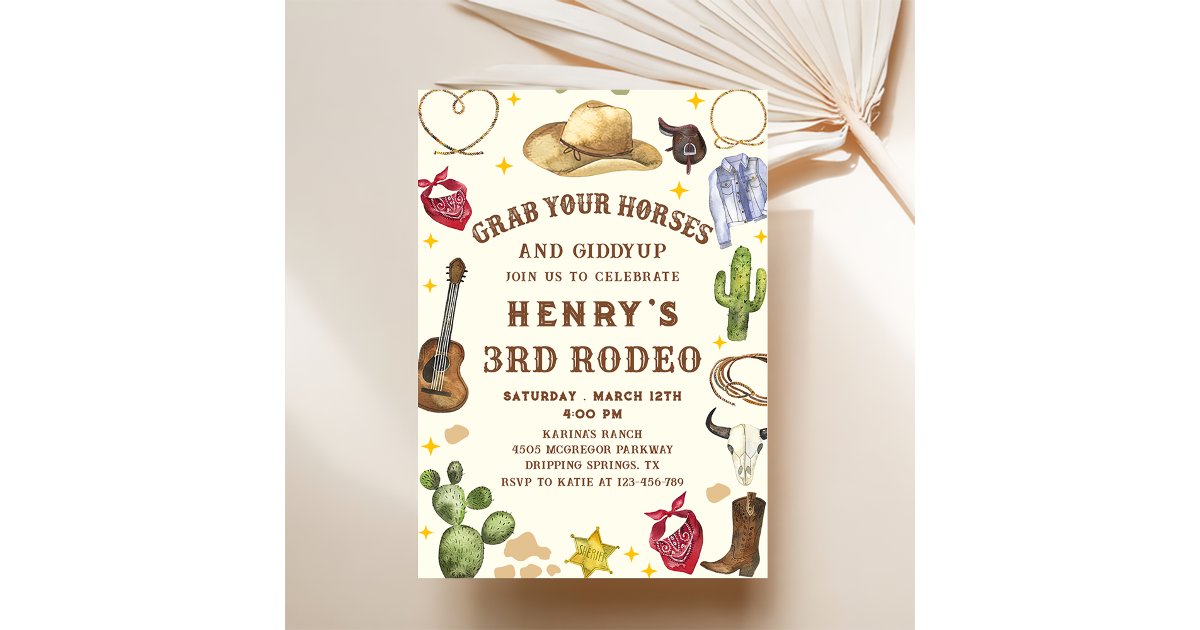 Western Cowboy Rodeo Birthday Party Invitation | Zazzle