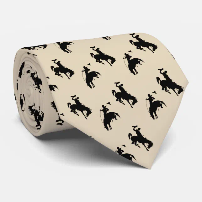 Western Cowboy Rodeo Bronc Riders Necktie | Zazzle