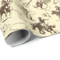 Western Cowboy Rodeo Pattern Beige Wrapping Paper | Zazzle