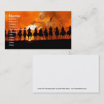 Western Cowboy Rodeo Roundup Wild West Business Ca Business Card | Zazzle