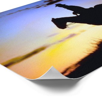 Western Cowboy Sunset Silhouette Poster | Zazzle