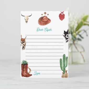 Western Cowboy Time Capsule Note Message Card | Zazzle