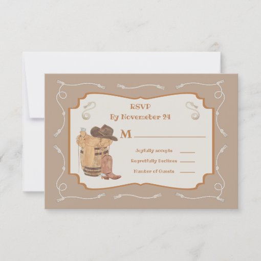 Western Cowboy Wedding RSVP response cards | Zazzle