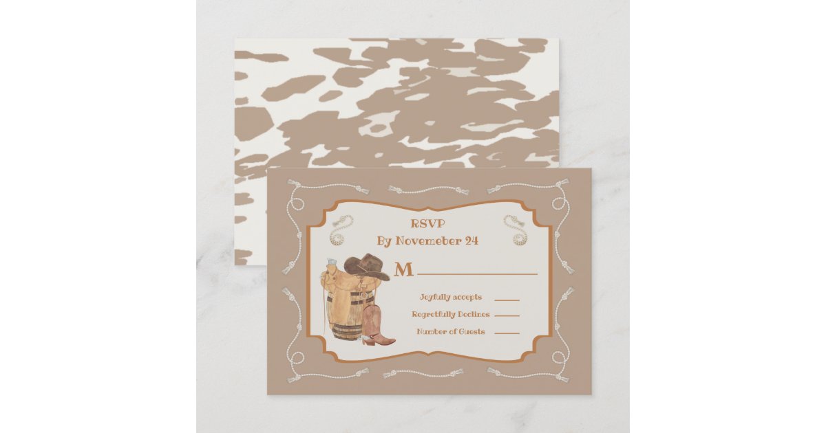 Western Cowboy Wedding RSVP response cards | Zazzle