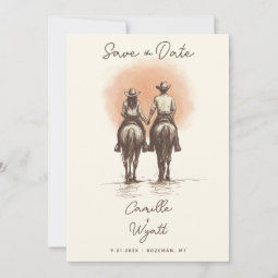 Western Cowboy Wedding Save the Date QR Code Invitation | Zazzle